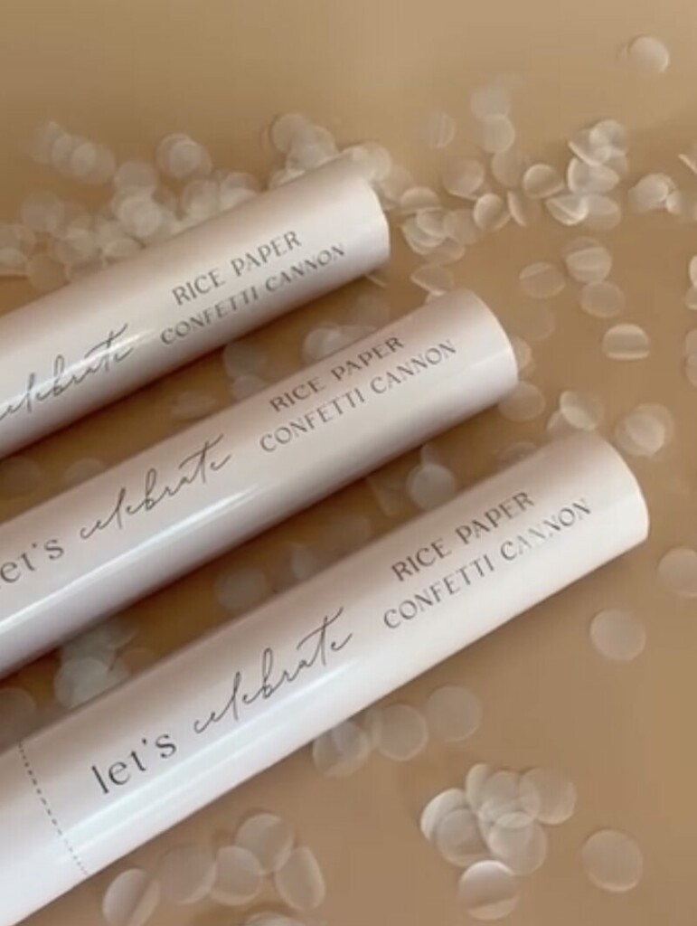 Biodegradable Confetti Cannon - White Circles - Bowerbird Bride