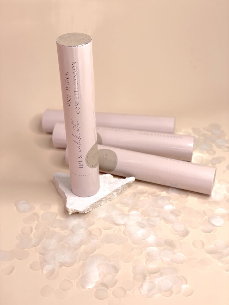 Biodegradable Confetti Cannon - White Circles - Bowerbird Bride